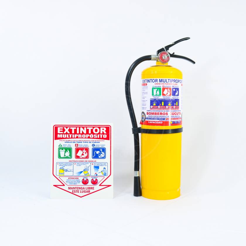 EXTINTOR 10 LBS ABC SOPORTE+ SEÑAL – Cuerpo de Bomberos