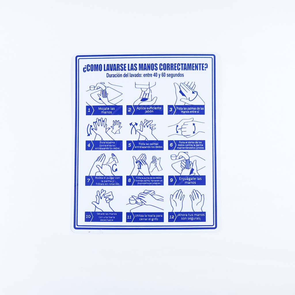SEÑAL COMO LAVAR LAS MANOS 30*15 – Cuerpo de Bomberos